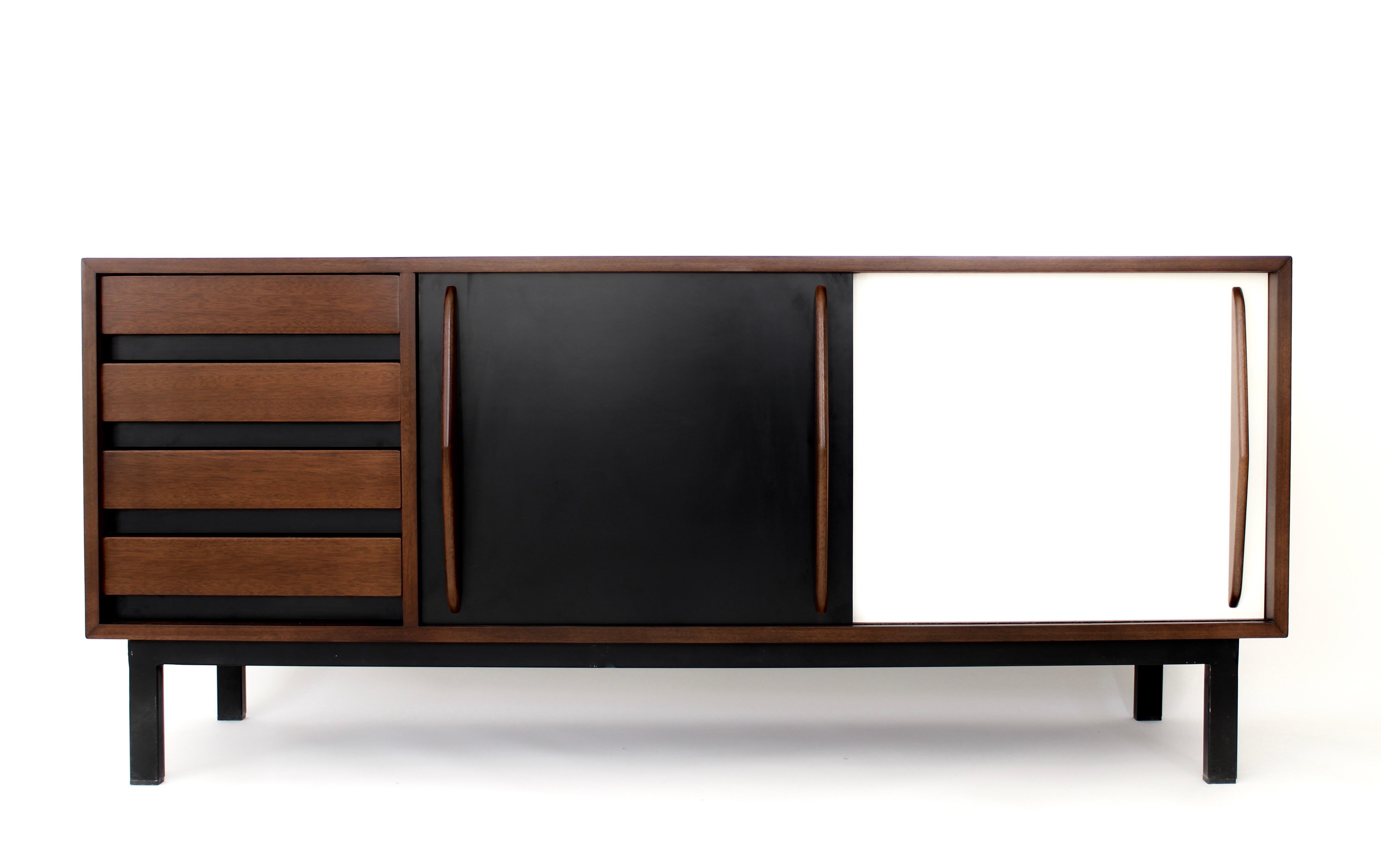 Charlotte Perriand Consado Sideboard Mahogany Wood Black and White ...