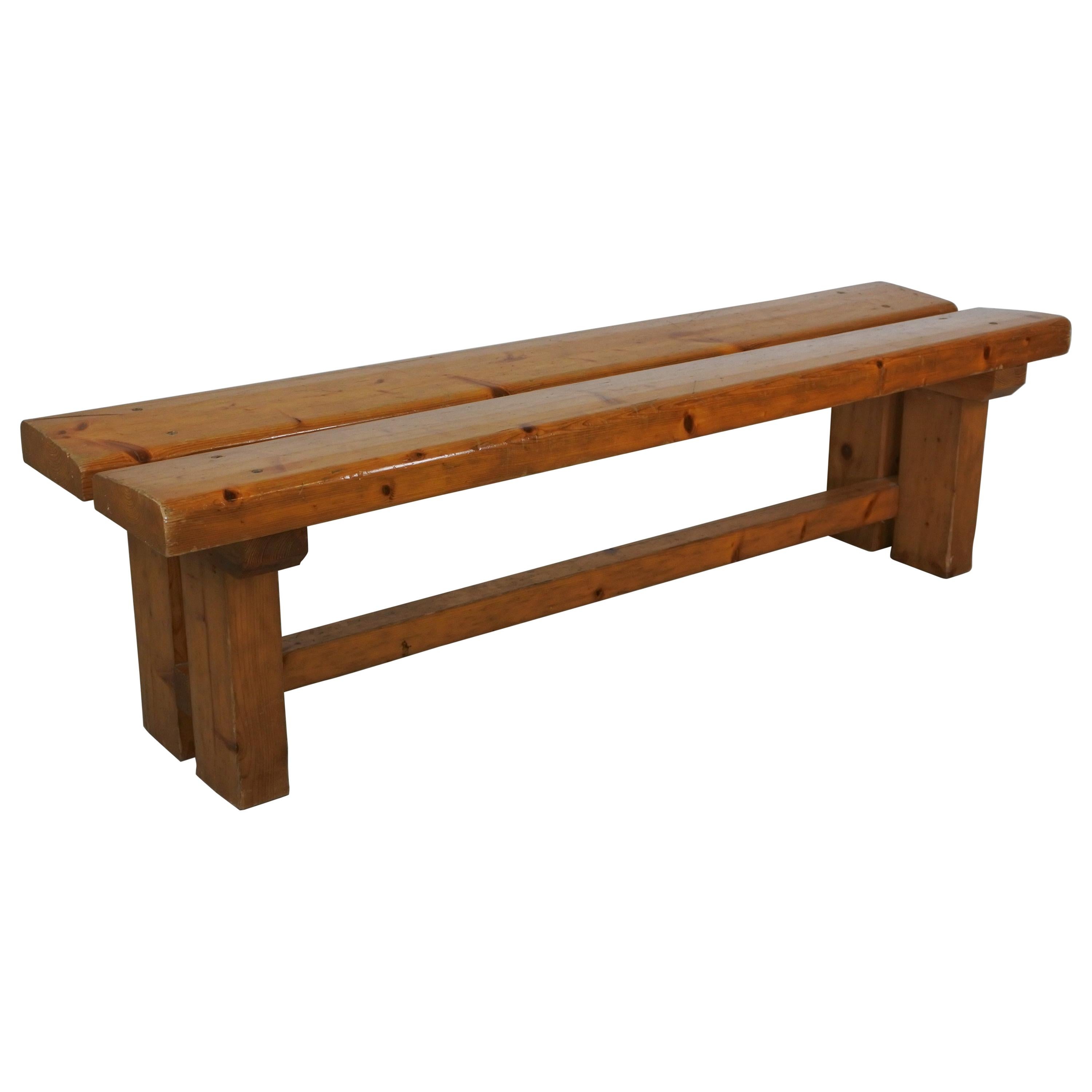 Very Long Low Eight Foot Solid Pine Wood Handcrafted Mortise and Tenon ...