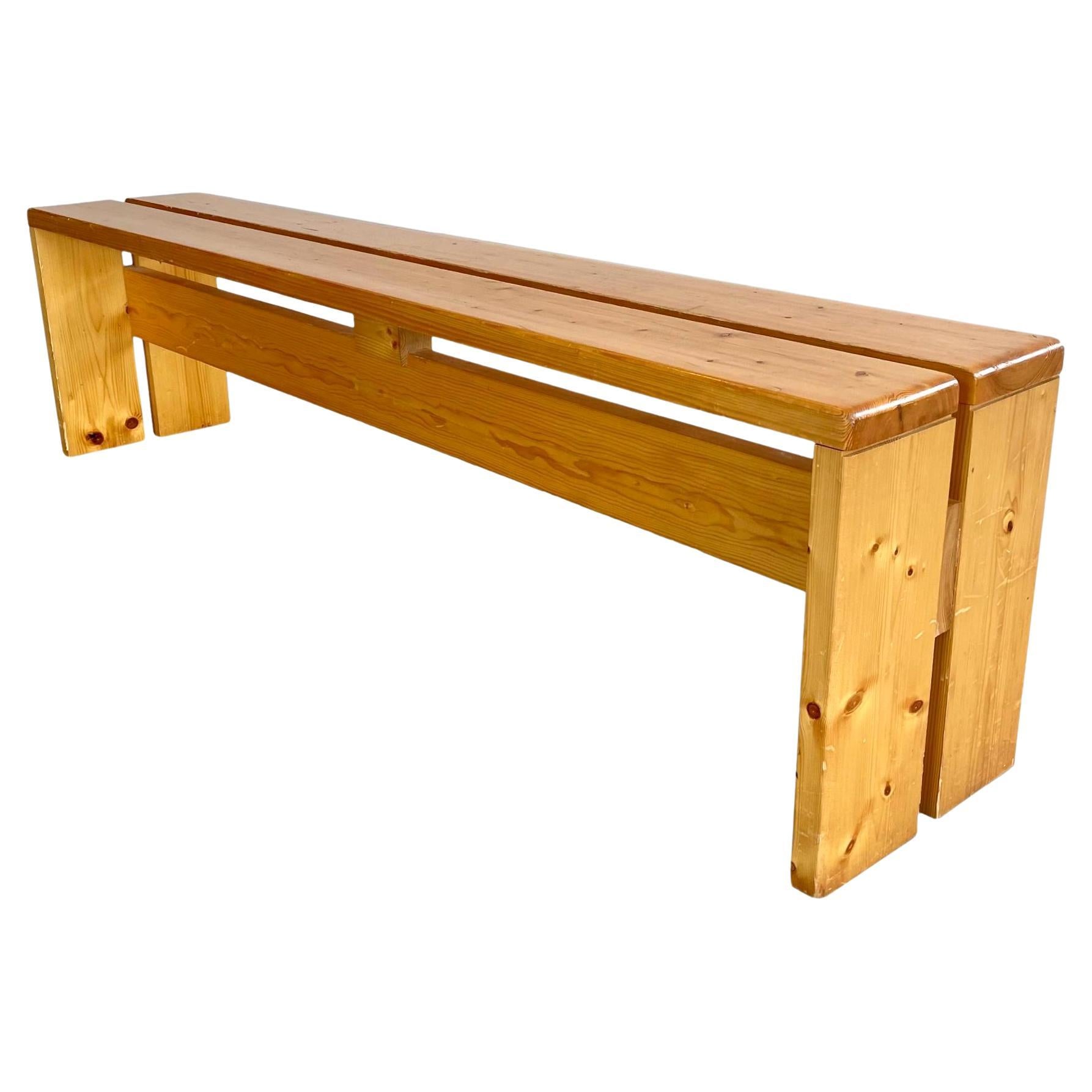 Charlotte Perriand Pine Bench for Les Arcs, 1970s France For Sale at 1stDibs