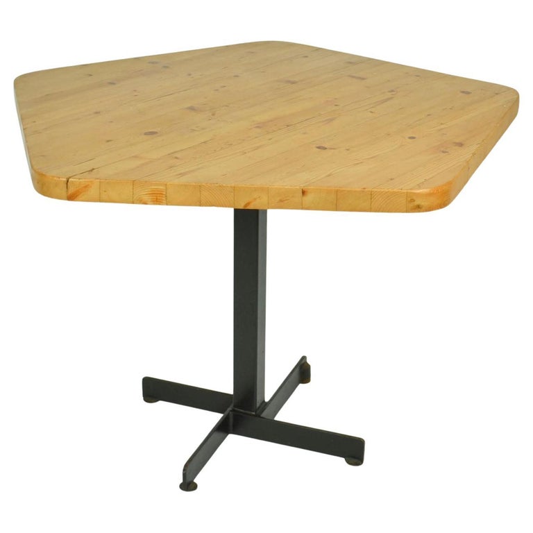 Charlotte Perriand Pine and Metal Pentagonal Table for Les Arcs 1960's ...