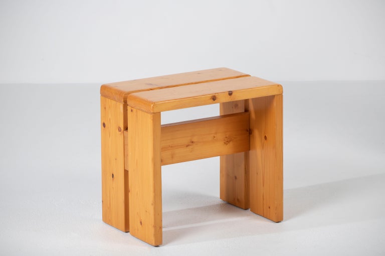 Charlotte Perriand Stool Les Arcs Resort, Solid Pine, Chalet, France ...