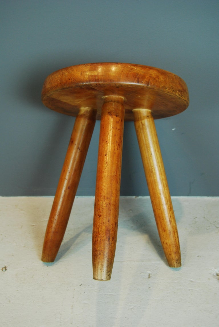 Charlotte Perriand, Solid Elm Stool, 1953 at 1stDibs