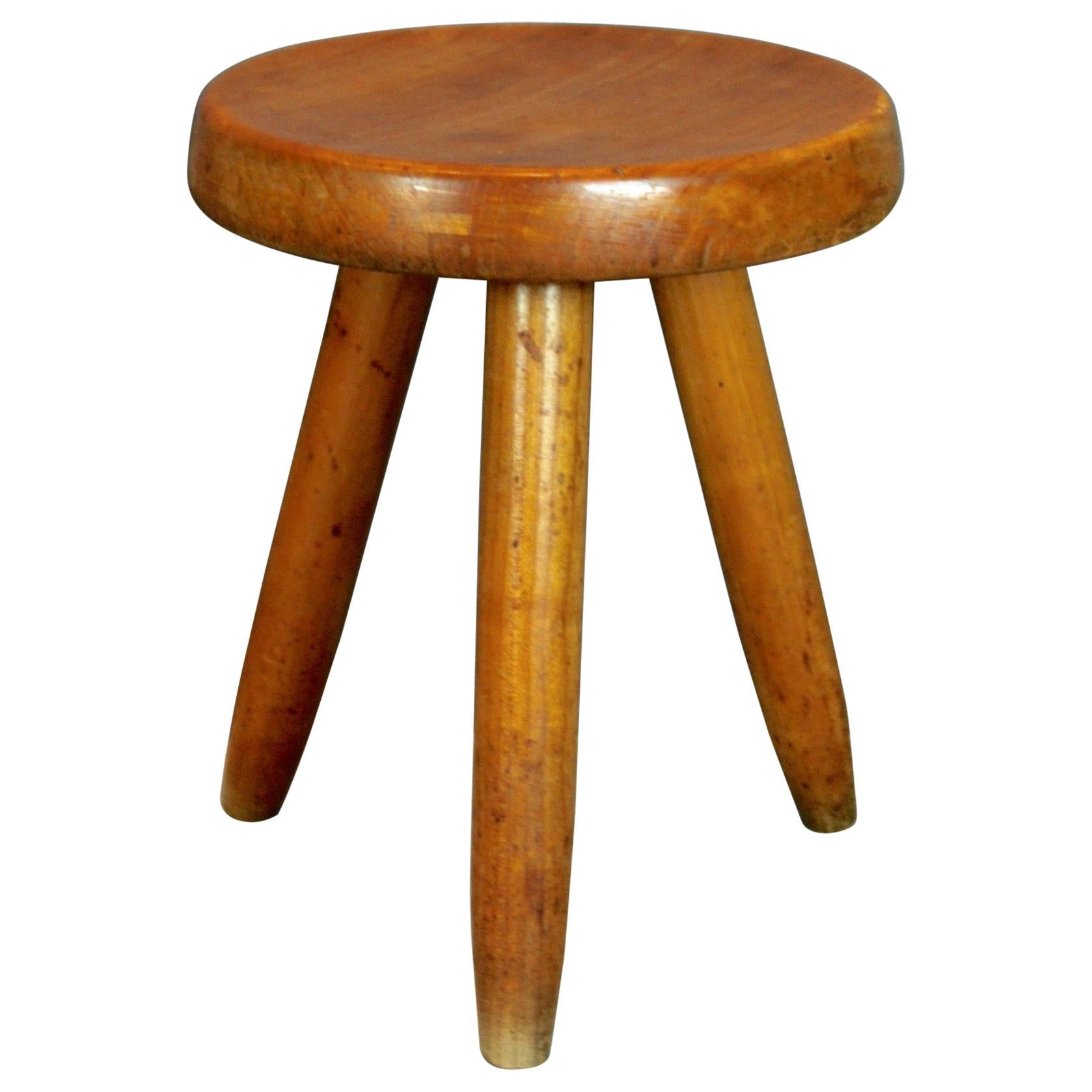 Charlotte Perriand, Solid Elm Stool, 1953 at 1stDibs