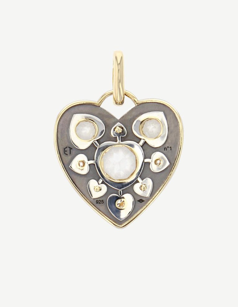 Diamonds Petit Coeur La Dame Du Lac Topaz Charm in 18k yellow gold by ...