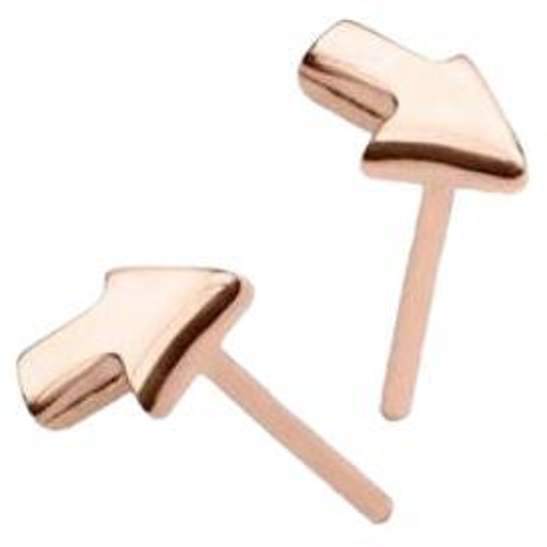 Charmed by a Cause Arrow Studs Rose Gold For Sale at 1stDibs