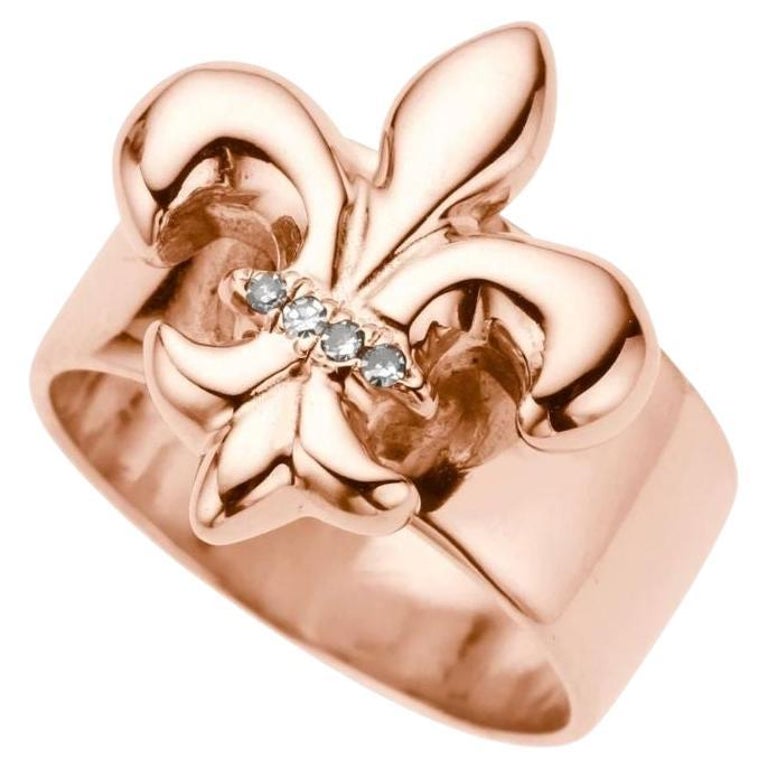 Customizable Charmed by a Cause Fleur-de-lis Ring Rose Gold/Diamonds ...