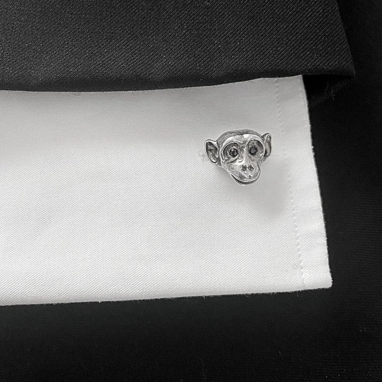 Charmed by a Cause Monkey Animal Cufflinks Sterling Silver For Sale at ...