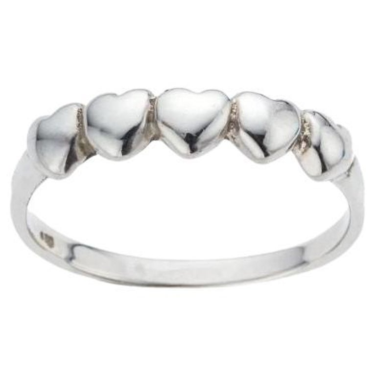 Customizable Charmed by a Cause Multi Heart Band Ring White Gold For ...