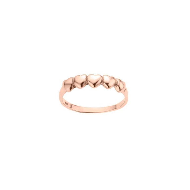 Customizable Charmed by Cause Multi Heart Band Ring Yellow Gold For ...