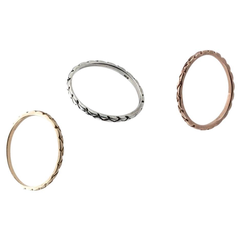 Emerald Illusion White, Yellow, and Rose Gold Stacking Rings at 1stDibs