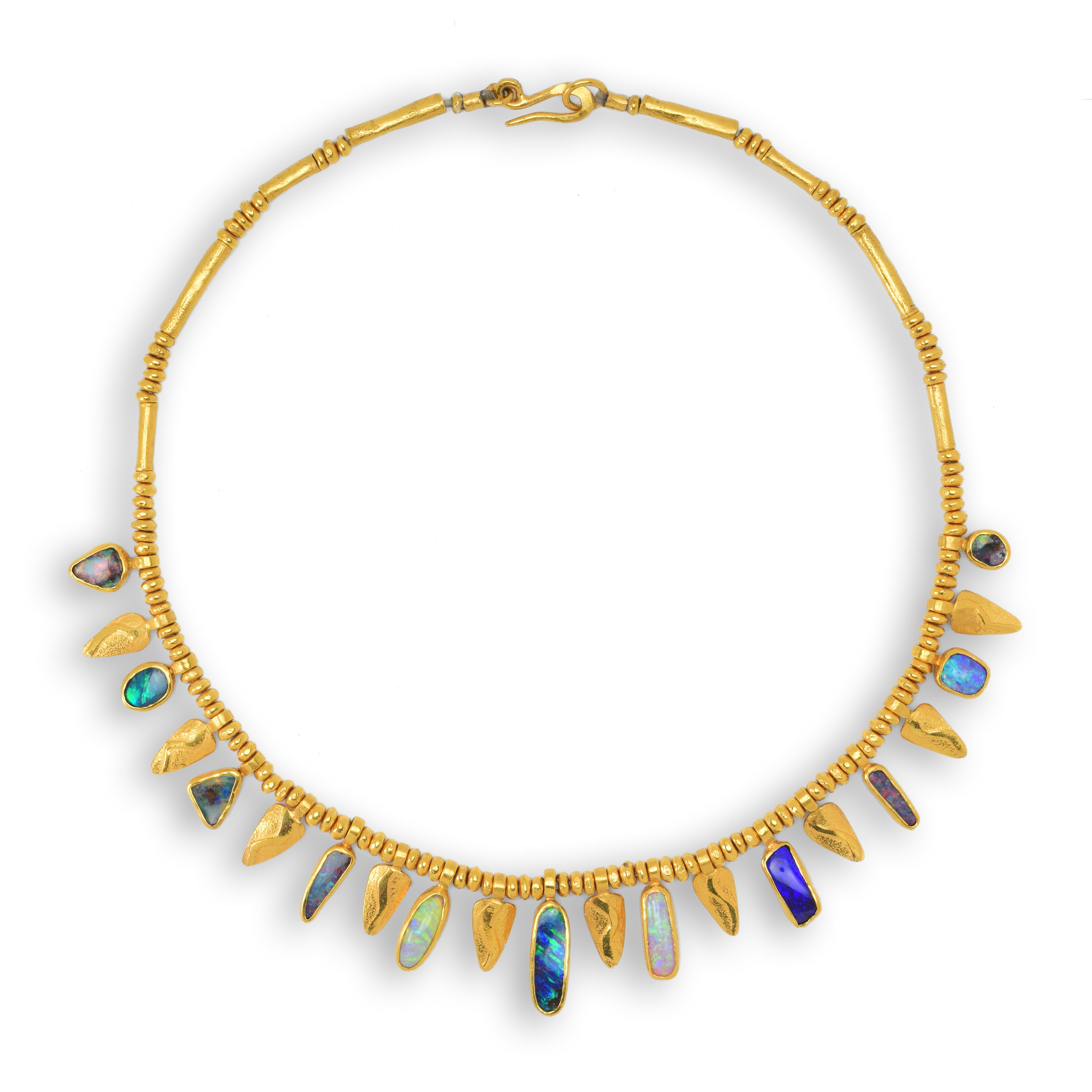 Gold Vermeil Boulder Opal Necklace at 1stDibs