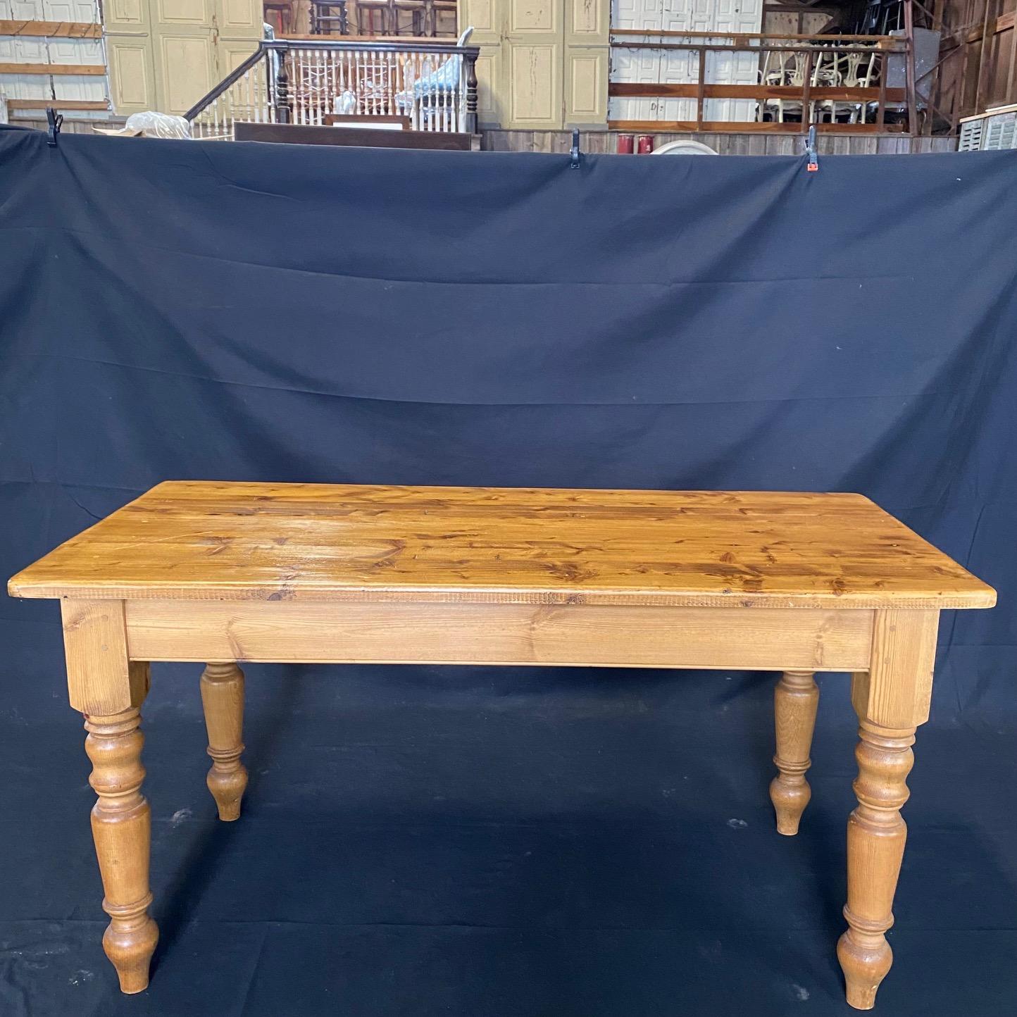 Charmig Antique British Country Pine Farmhouse Style Console Table or ...