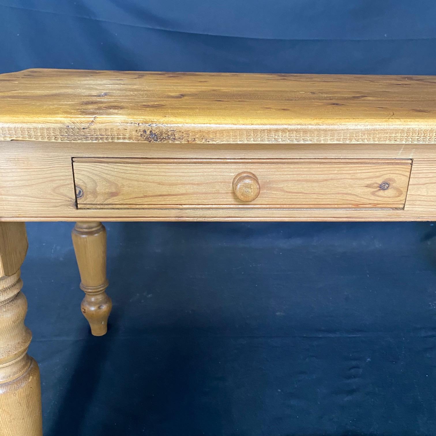 Charmig Antique British Country Pine Farmhouse Style Console Table or ...