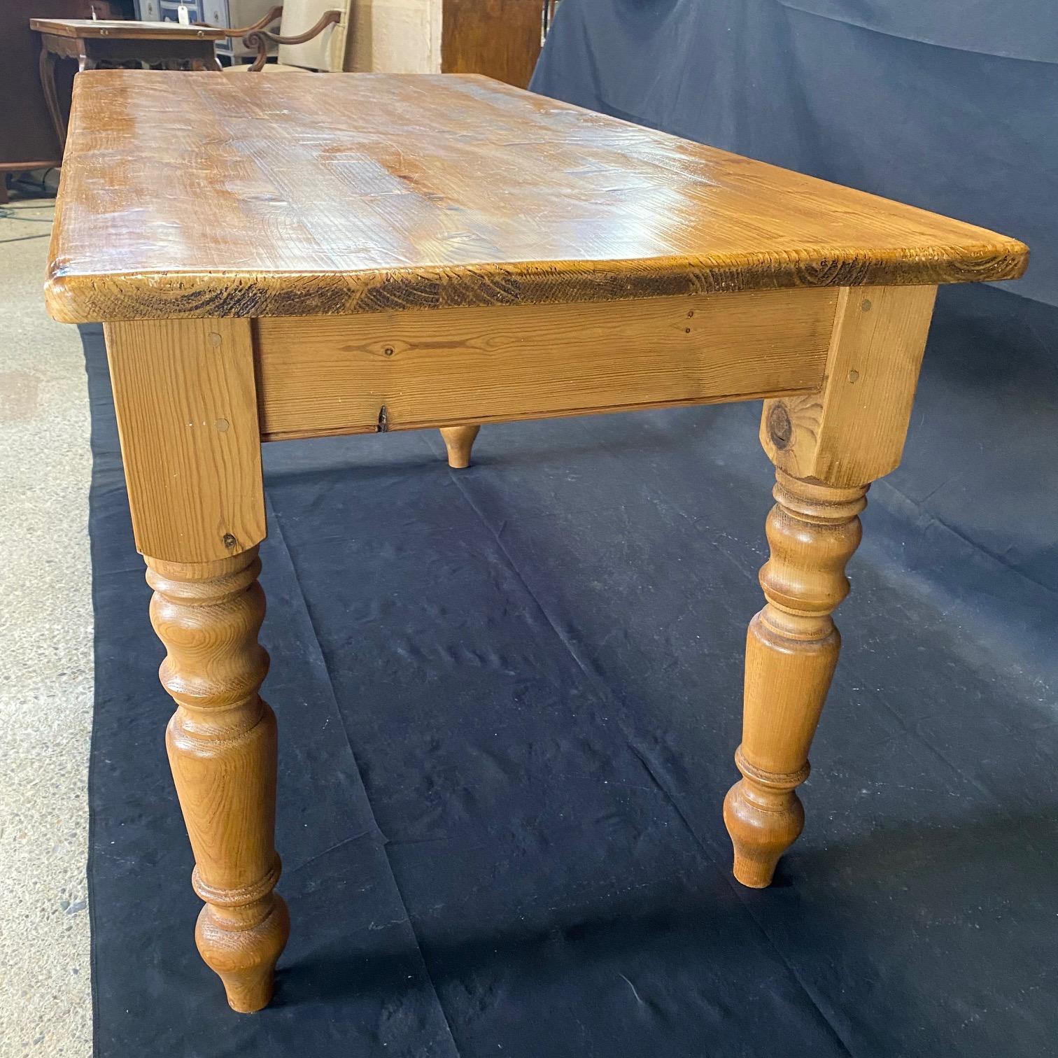 Charmig Antique British Country Pine Farmhouse Style Console Table or ...