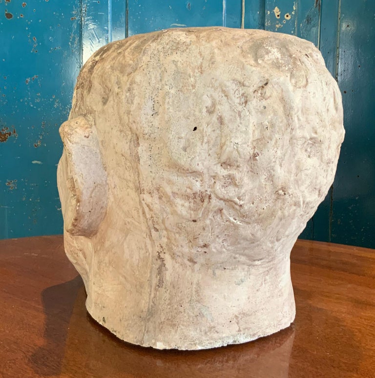 Charming 1930s Plaster Smiling Bust Planter For Sale at 1stDibs