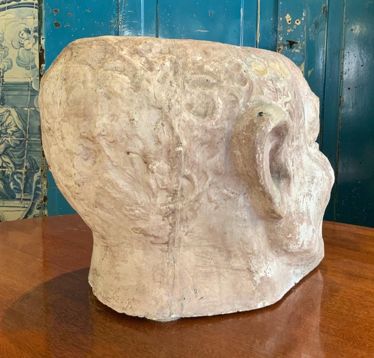 Charming 1930s Plaster Smiling Bust Planter For Sale at 1stDibs