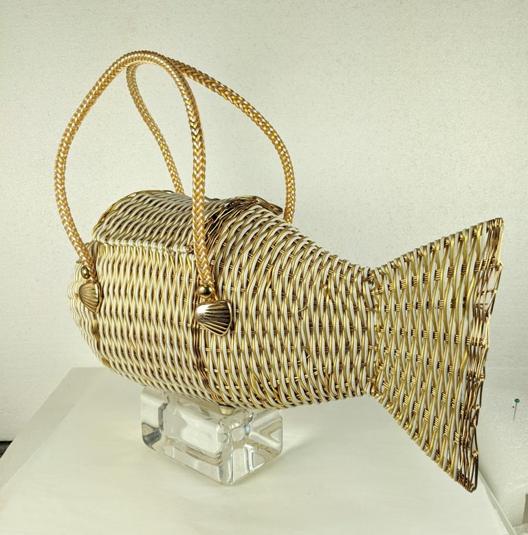 Charming 1960's Woven Figural Fish Bag For Sale at 1stDibs | lucite ...