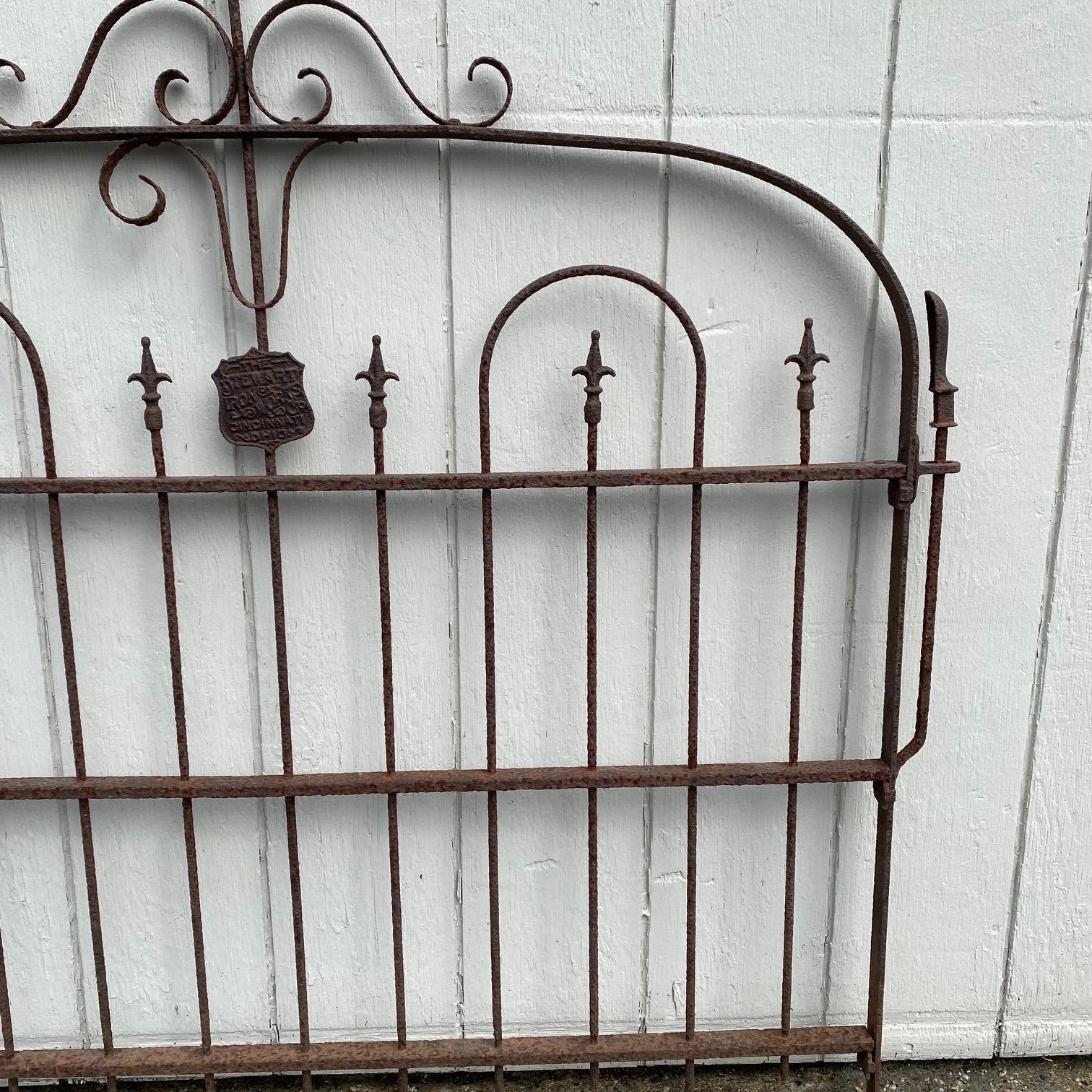 Charming 19th Century Antique Wrought Iron Garden Gate with Original ...