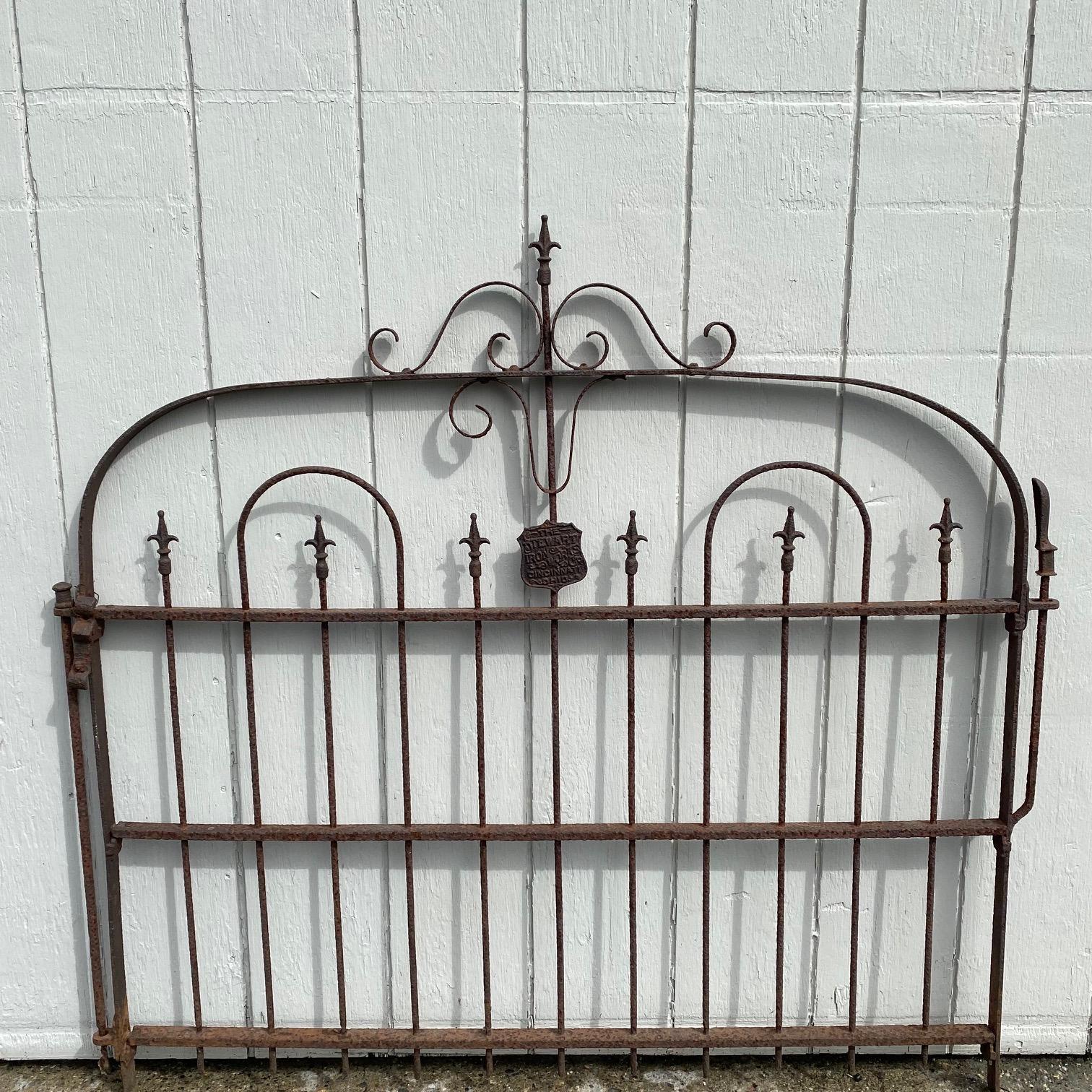 Charming 19th Century Antique Wrought Iron Garden Gate with Original ...