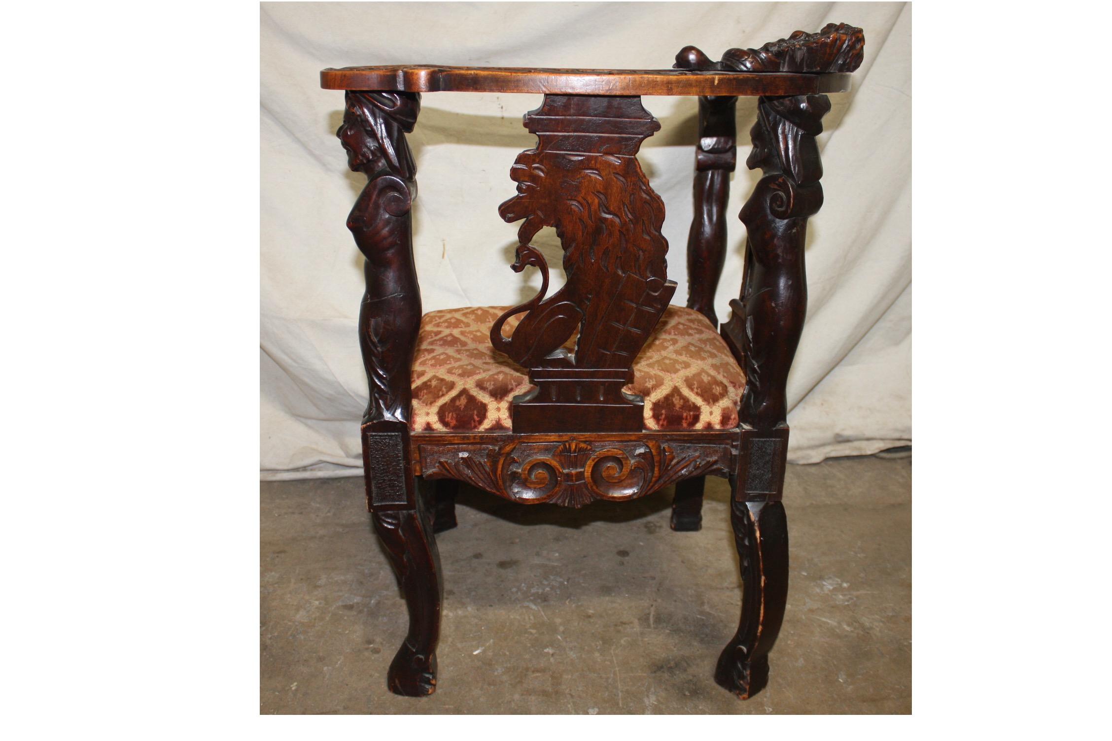 Charming 19th Century French Corner Chair at 1stDibs