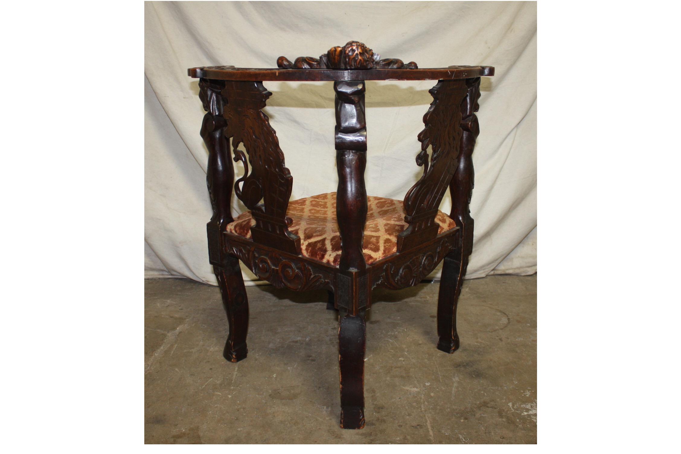 Charming 19th Century French Corner Chair at 1stDibs