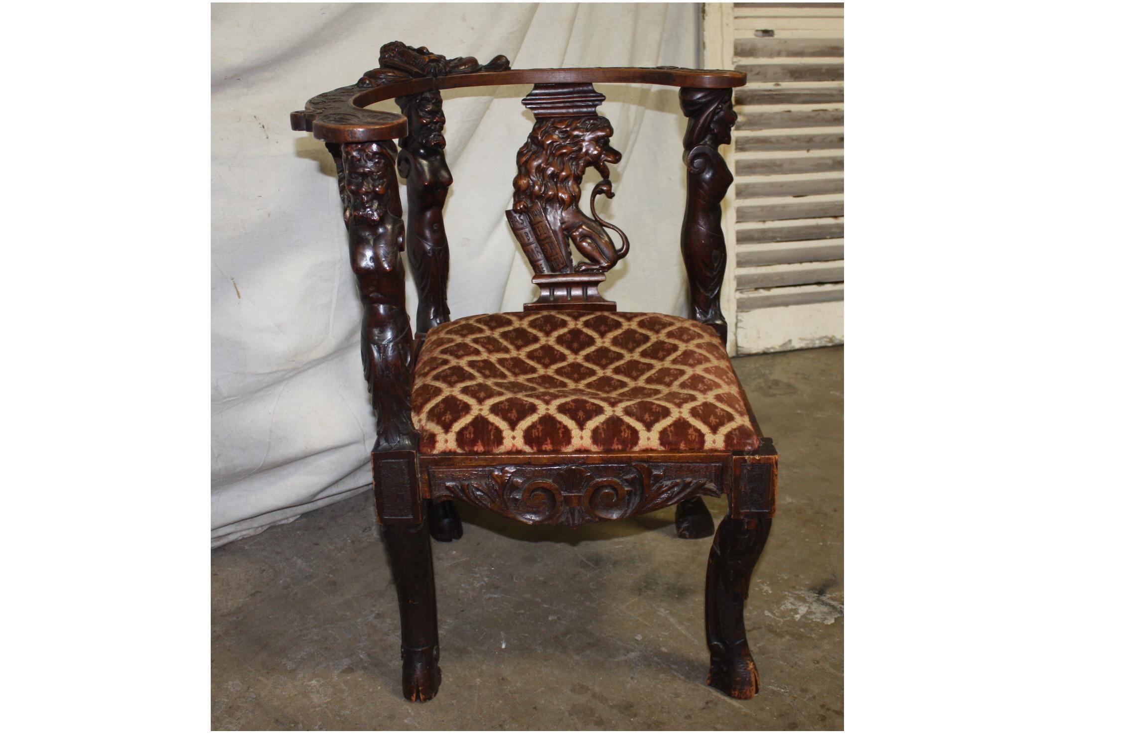 Charming 19th Century French Corner Chair at 1stDibs