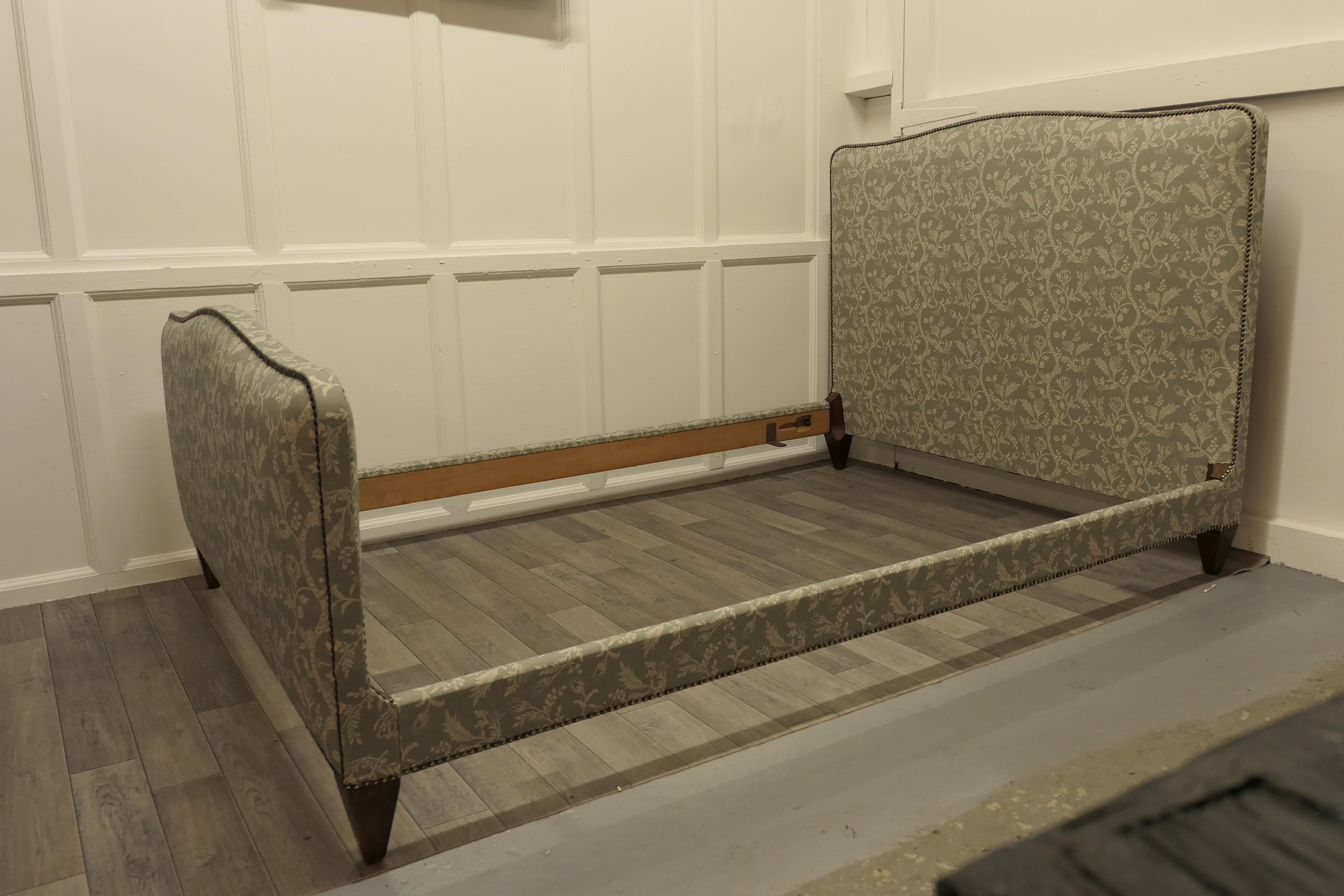 Charming 19th Century French Upholstered Double Bed at 1stDibs