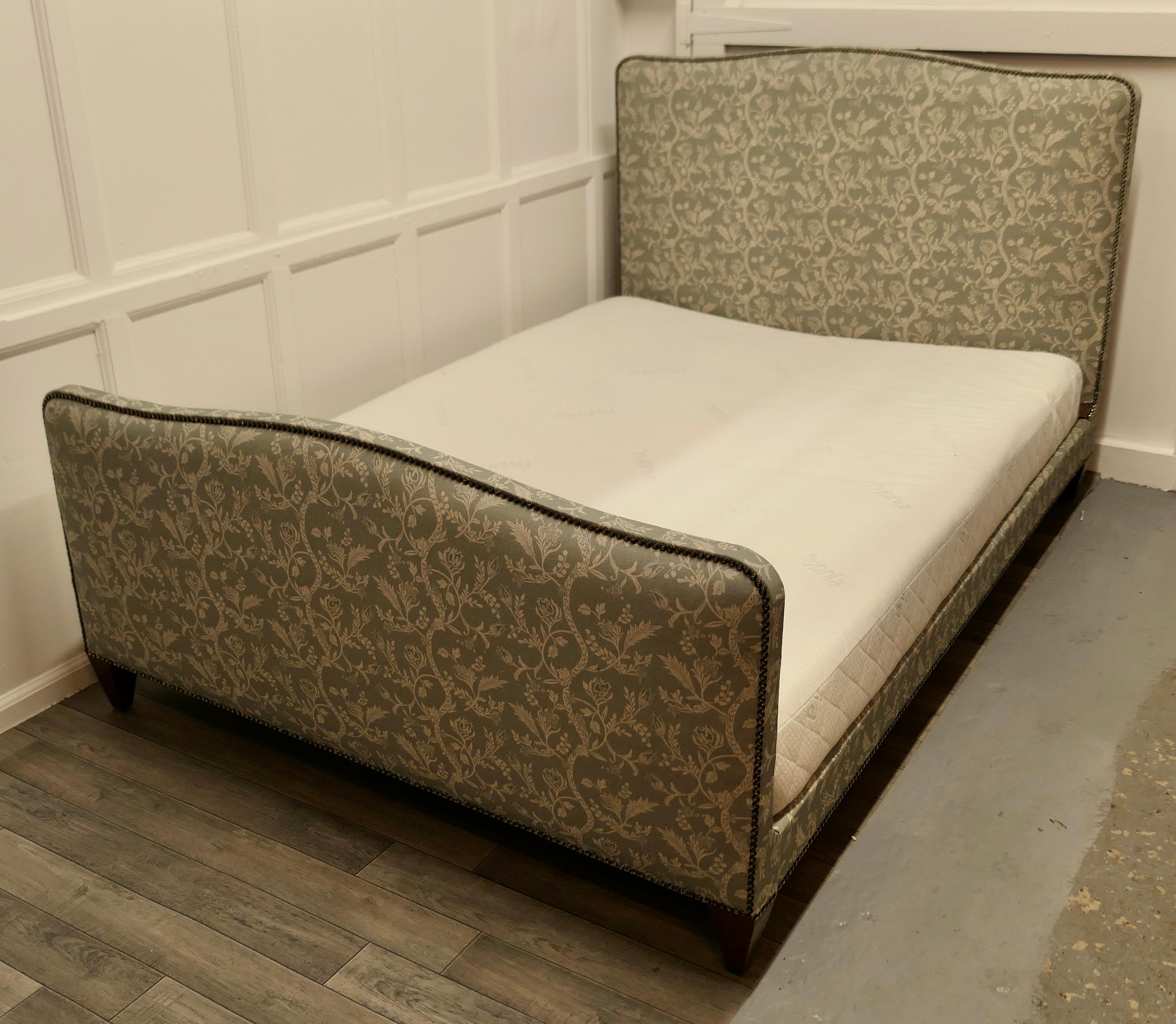 Charming 19th Century French Upholstered Double Bed at 1stDibs