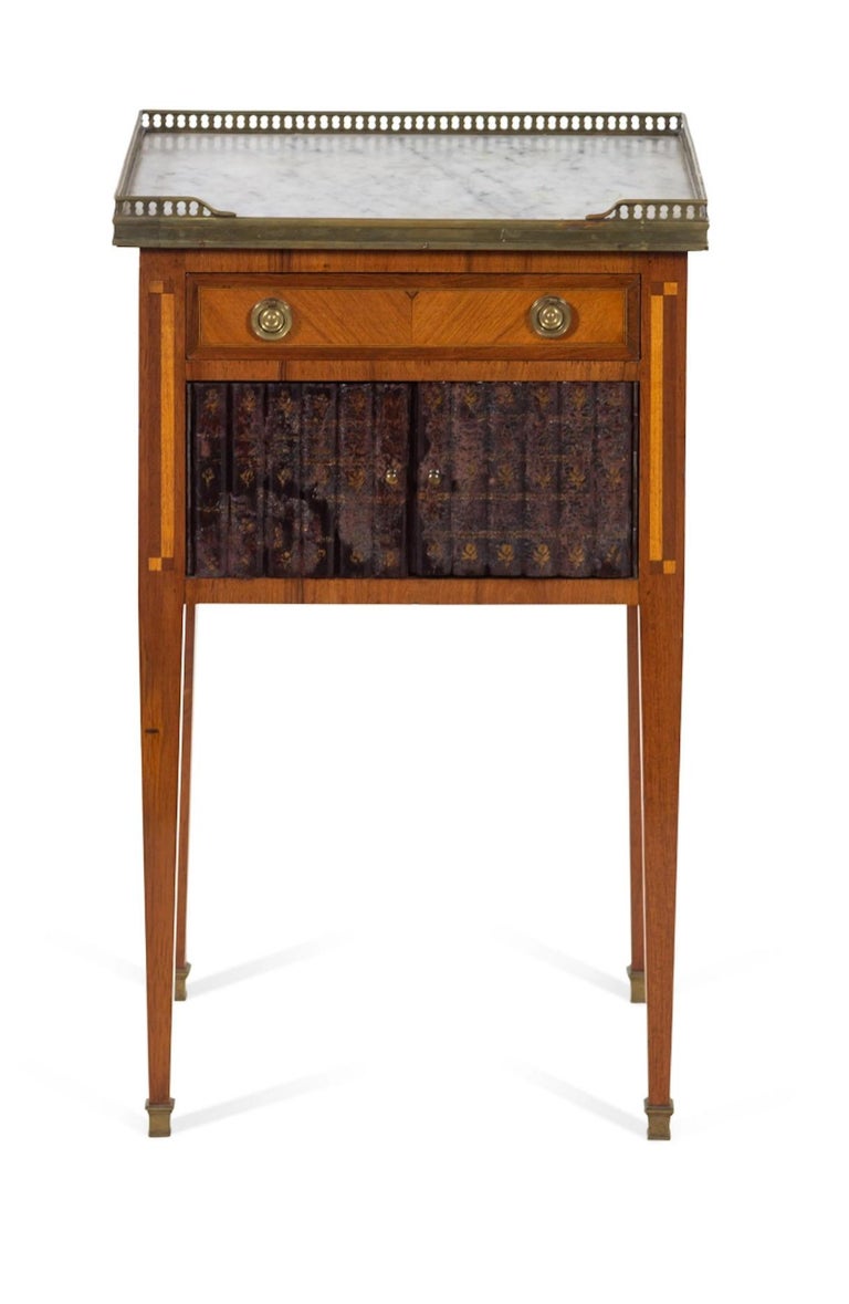 Charming 19th Century Side Table, Faux Book Doors, Marble Top, Brass ...