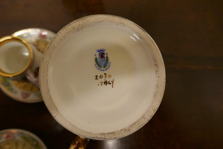 Charming 20th Century Capodimonte Coffee Set For Sale at 1stDibs