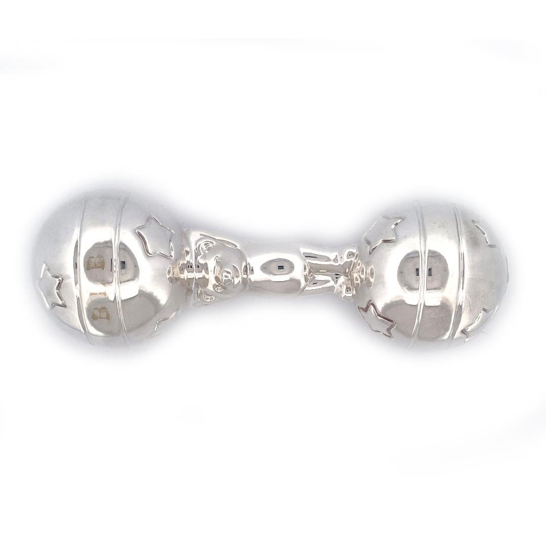 Charming 925 Sterling Silver Tiffany and Co Bear Ball Baby Rattle For ...