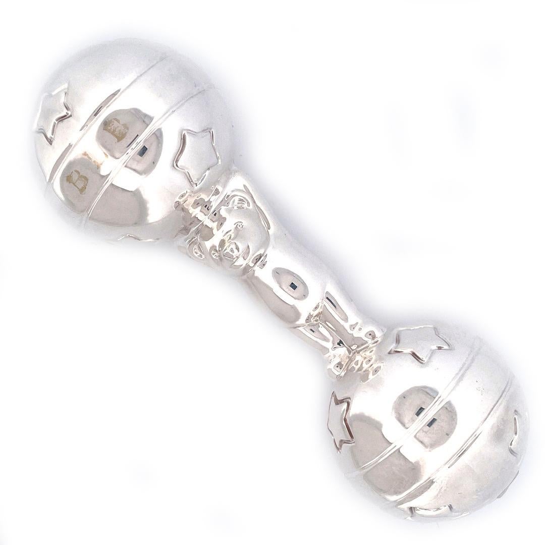 Charming 925 Sterling Silver Tiffany and Co Bear Ball Baby Rattle For ...