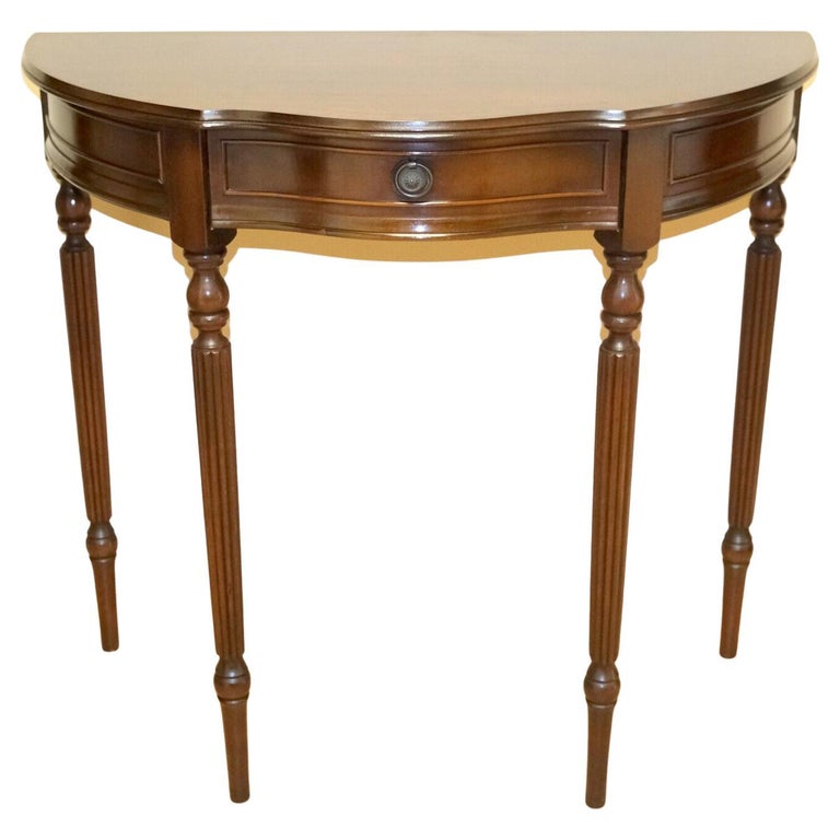 Charmante table console Demi Lune ancienne en bois de feuillus marron ...