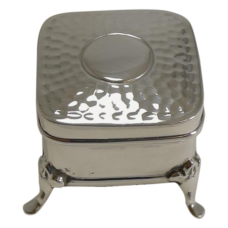 Charming Antique English Sterling Silver Ring Box, 1905 at 1stDibs