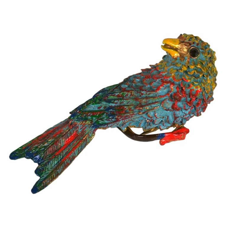 Charming Art Deco Perched Bird Clip For Sale at 1stDibs
