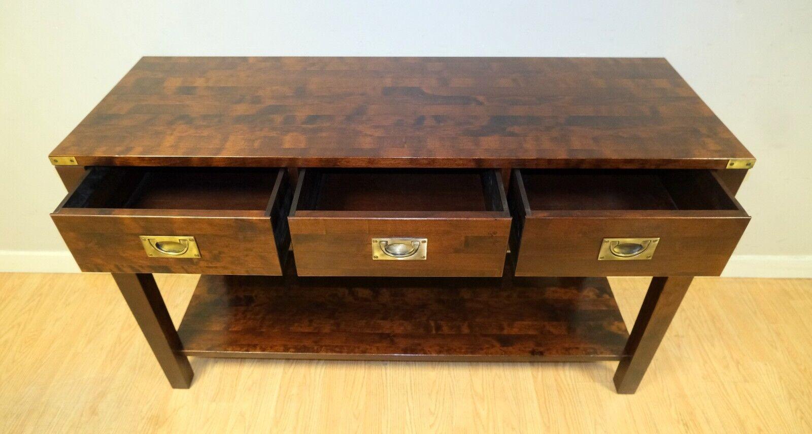 Charming Brown Laura Ashley Chaldon Range Campaign Sideboard Console Table For Sale at 1stDibs ...