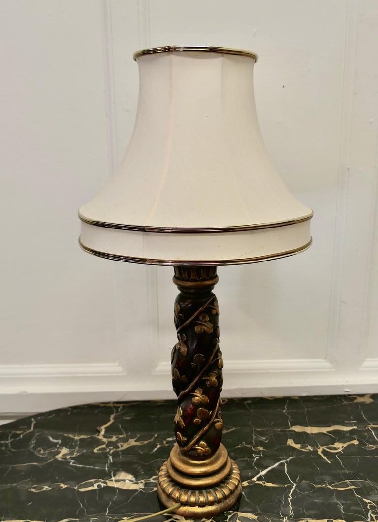 Charming Carved and Gilt Baroque Style Lamp For Sale at 1stDibs