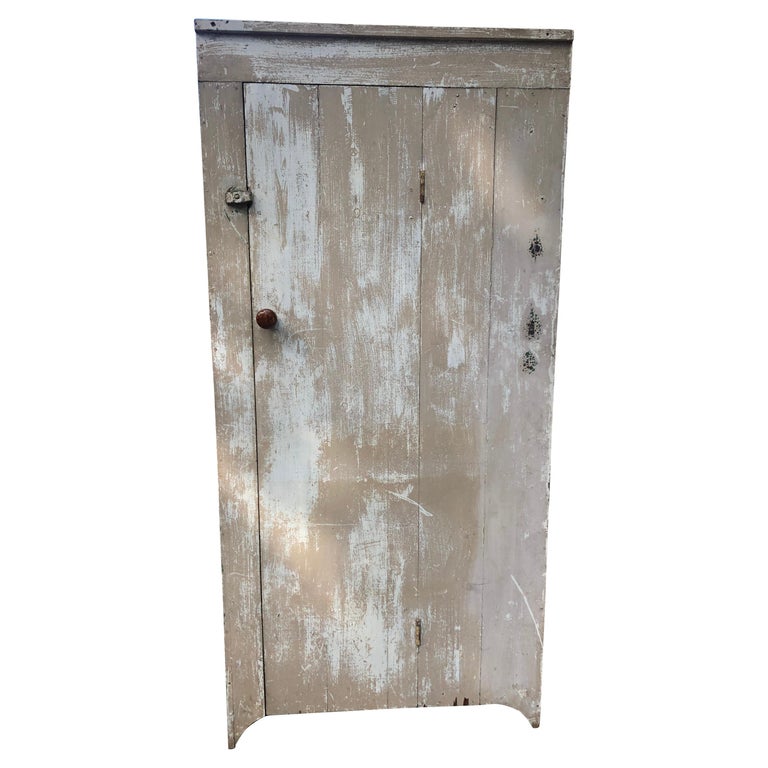 Charming Country Painted Distressed Wardrobe Wardrobe For Sale at 1stDibs