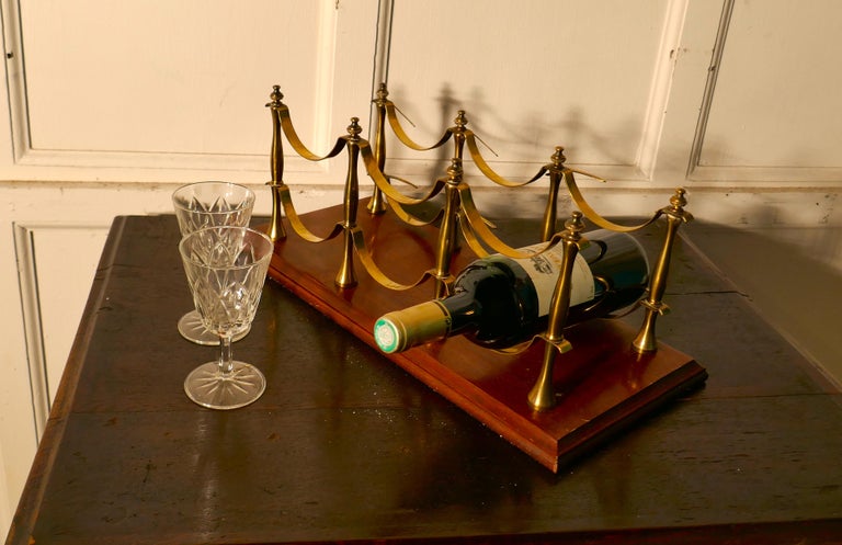 Charming French Brass and Mahogany Sideboard Wine Rack at 1stDibs