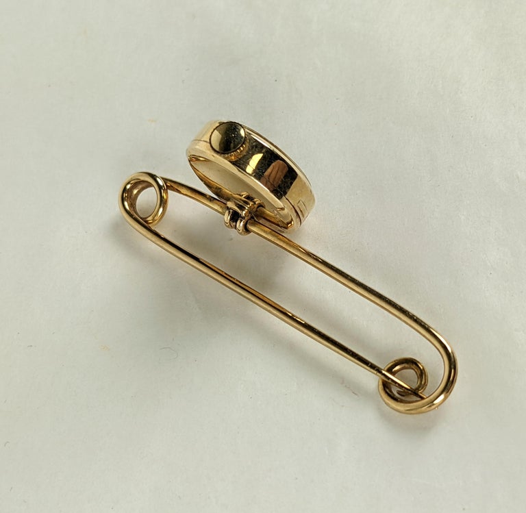 Charming Gold Watch Safety Pin For Sale at 1stDibs