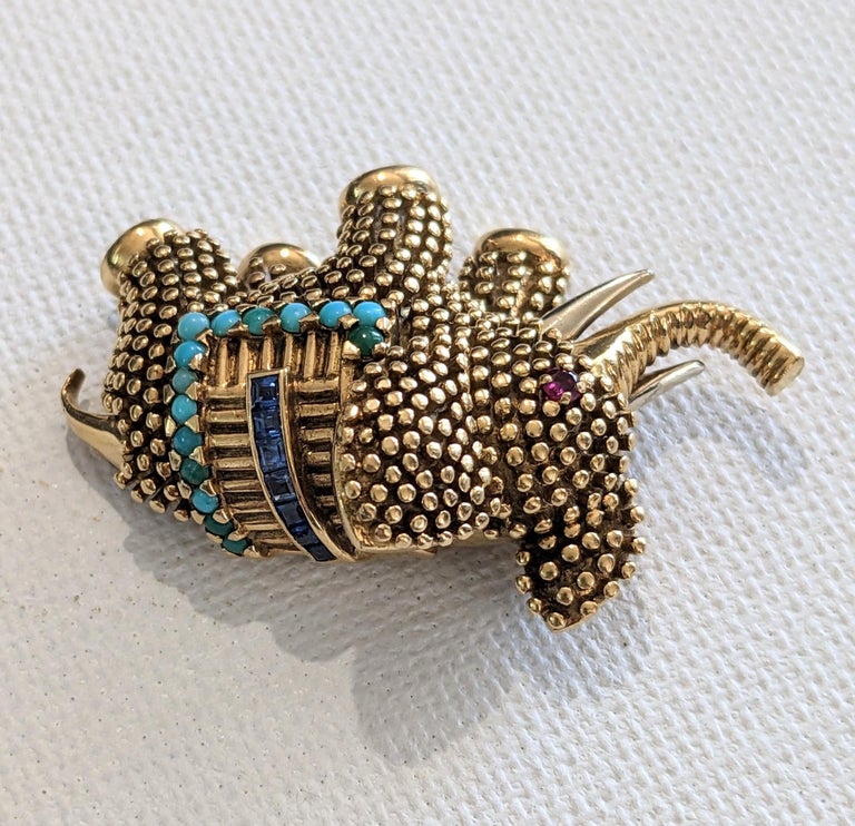 Charming J. LaCloche Elephant Clip For Sale at 1stDibs
