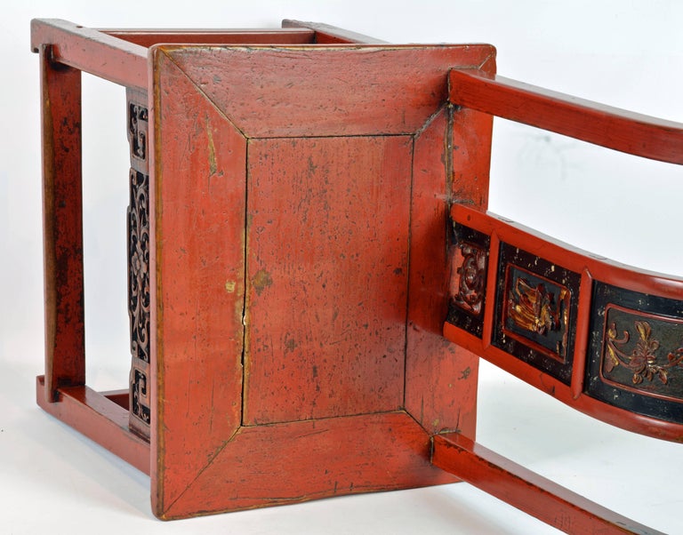 Charming Late 19th Century Chinese Red lacquer and Gilt Child's or ...