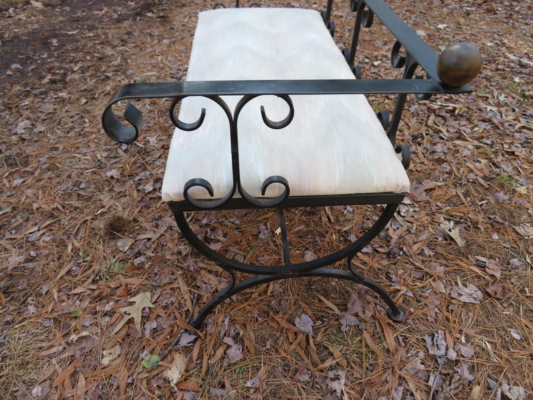 Charming Minimal Design Scroll Iron Bench For Sale at 1stDibs