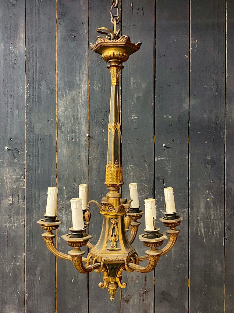 Charming Neo Romantic Bronze Chandelier with 2 Patinas For Sale at 1stDibs