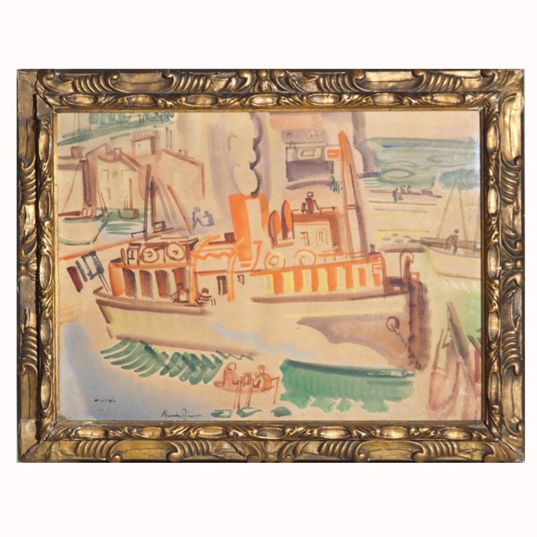 Charming Painting by American Painter Alexander Robinson For Sale at ...