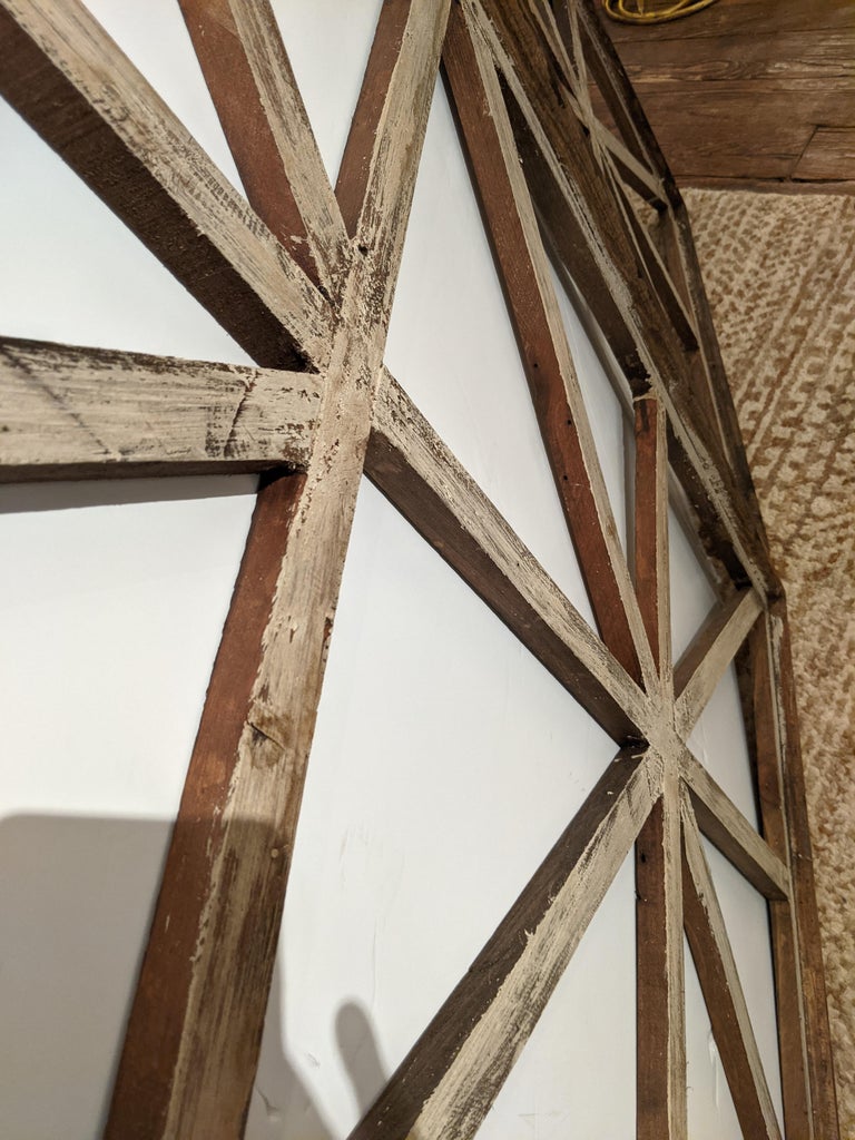 Charming Pair of Arched Architectural Distressed Wood Window Frames For ...