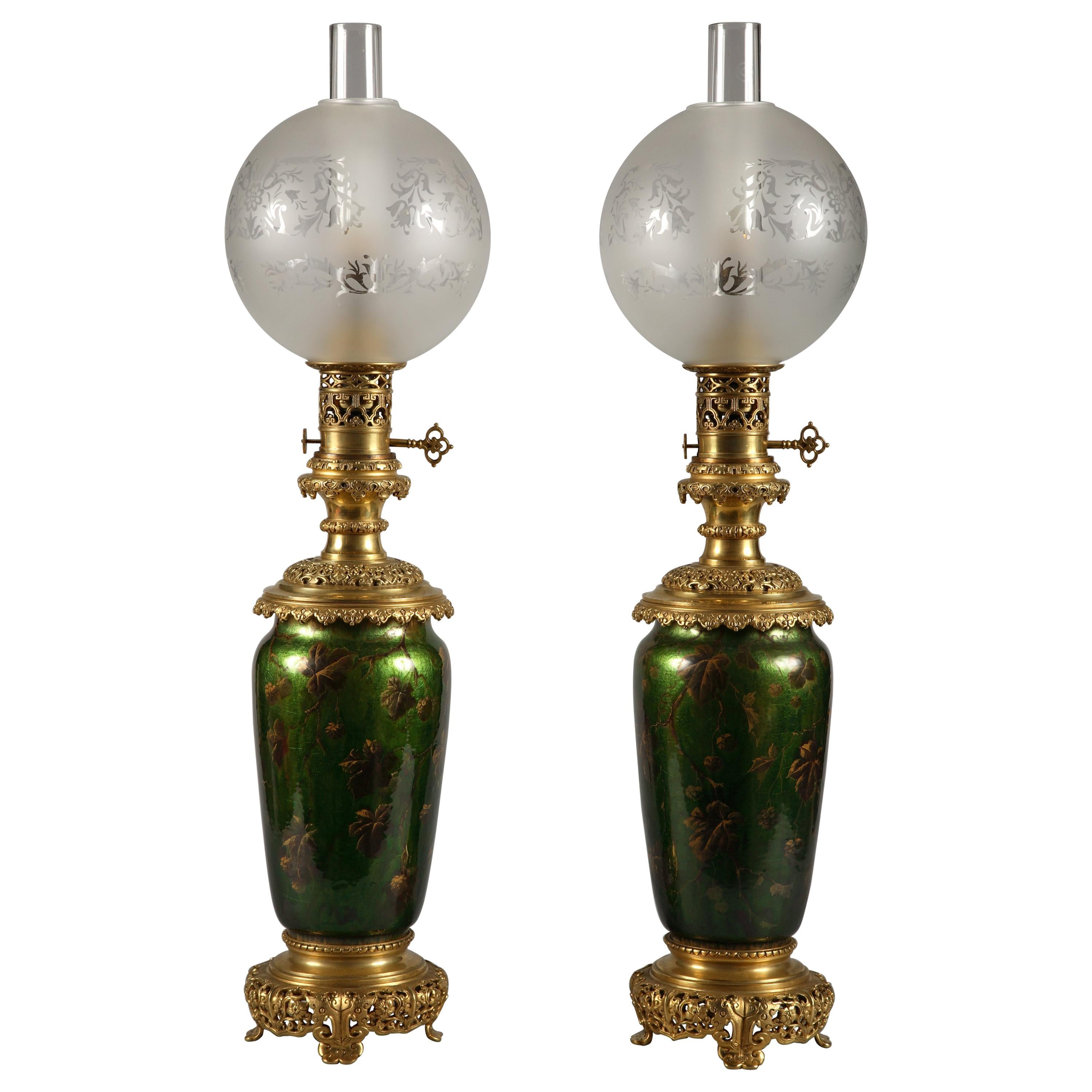 Pair of Neo-Classical Napoleon III Lamps at 1stDibs
