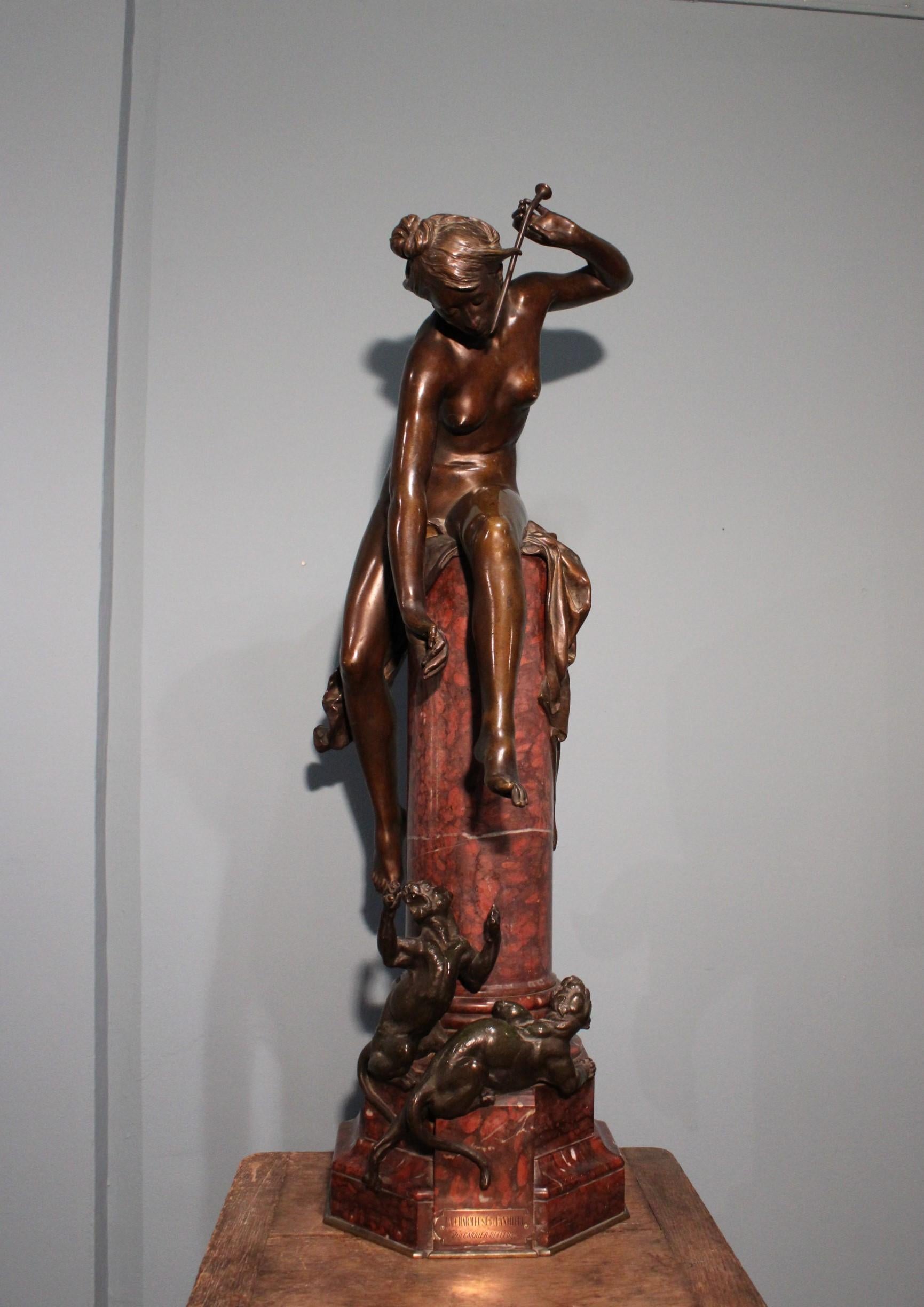 "Charming Panthers" Sculpture Carrier-Belleuse 'French, 19th Century ...