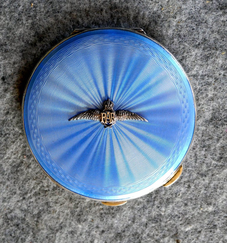 Charming Royal Air Force Sterling Silver and Blue Guilloche Enamel ...