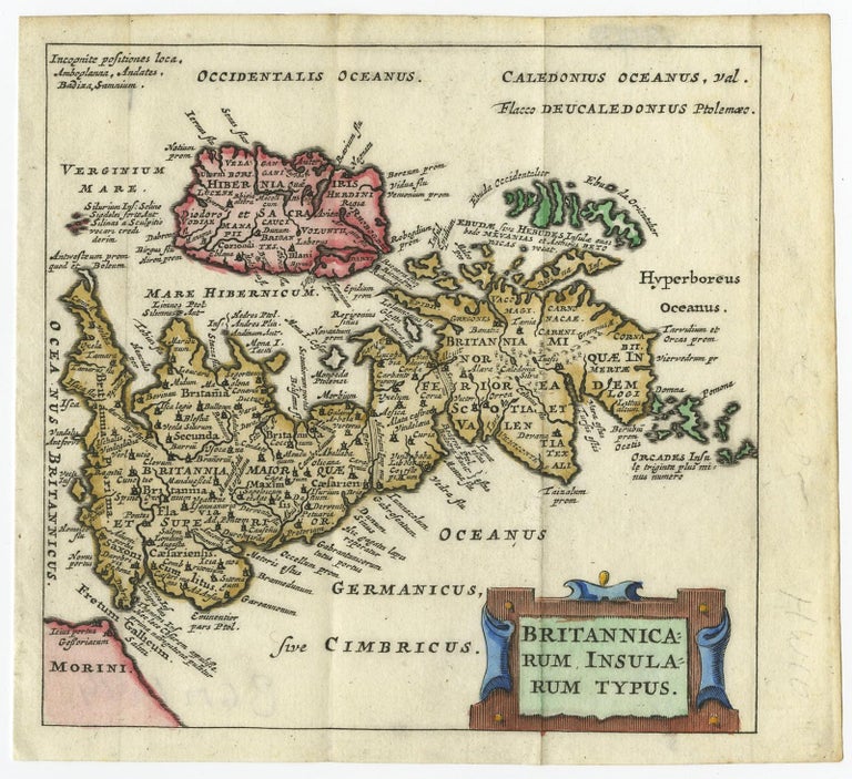 Charming Rare Miniature Map, The British Islands from an Old Pocket ...